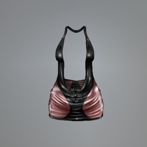 Second Life Marketplace Pink Ebony Bicolor Sheer Latex Fitmesh Minidress