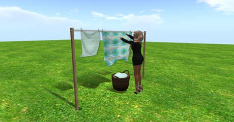 Second Life Marketplace - Hanging Animated Clothesline ( Blue Daisy )
