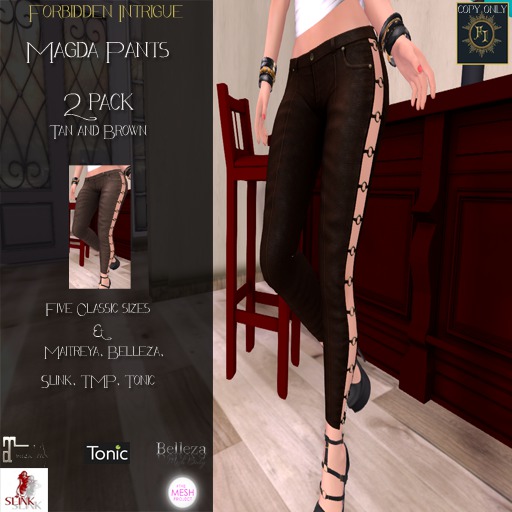 Second Life Marketplace - *FI* Magda Pants - Brown and Tan