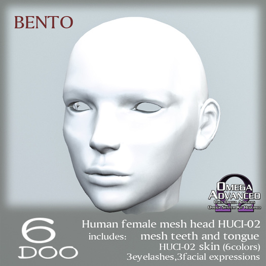 Second Life Marketplace - *6DOO* bento Human mesh head HUCI-02