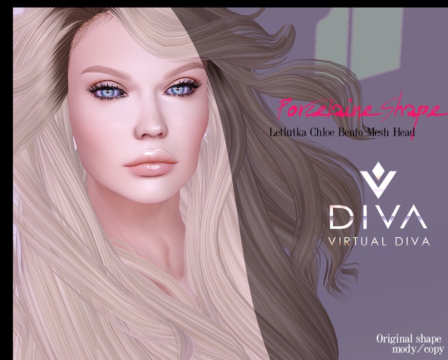 Second Life Marketplace - VD::PORCELAIN Lelutka Chloe Bento Head