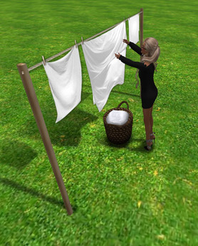 Second Life Marketplace - Hanging Animated Clothesline ( White Linen )