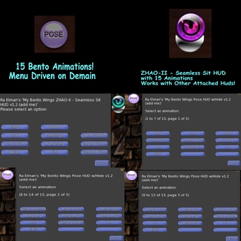 Second Life Marketplace - My Bento Wings mesh w/Huds textures Changers ...