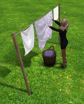 Second Life Marketplace - Hanging Animated Clothesline ( Purple Pansy )