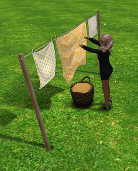 Second Life Marketplace - Hanging Animated Clothesline ( Yellow Daisy)
