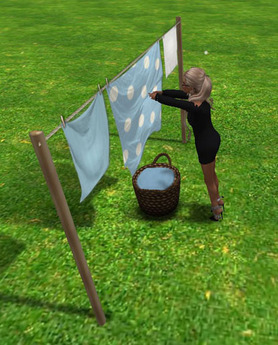 Second Life Marketplace - Hanging Animated Clothesline ( Blue Dots )