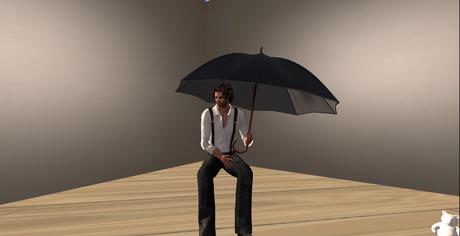 Second Life Marketplace - Men;s Rain Boot and Umbrella (box)