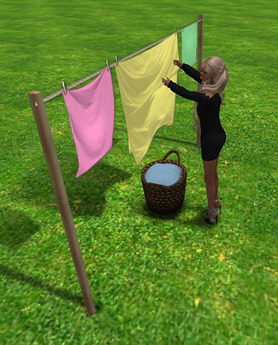 Second Life Marketplace - Hanging Animated Clothesline ( Pastel Linen)