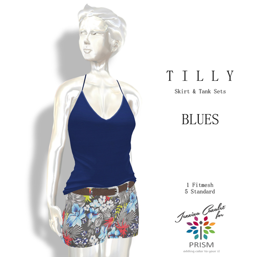 Second Life Marketplace - Prism Tilly Floral Skirt & Tank Set by ...