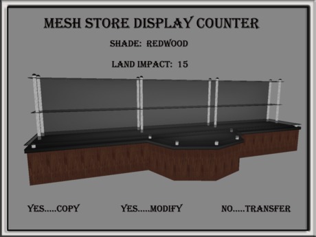 Second Life Marketplace - MESH STORE DISPLAY COUNTER WITH SHELVES (RED ...