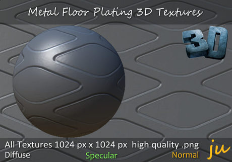 Second Life Marketplace - JU Metal Floor Plating 3D Textures Full Perm