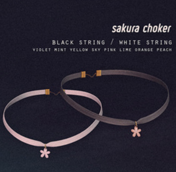 Second Life Marketplace - . offbeat . Your Name : Sakura Choker White/Mint