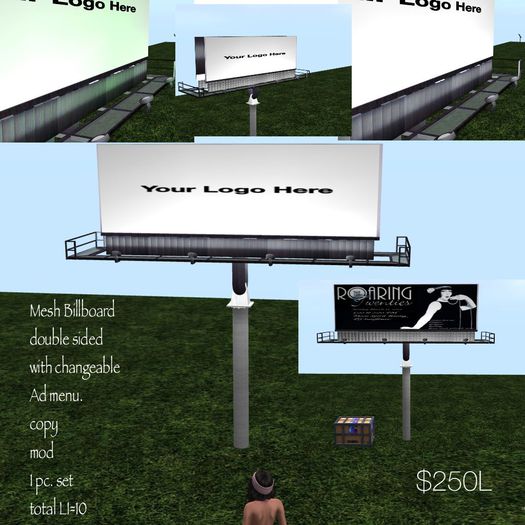 Second Life Marketplace - Mesh Billboard ad you own logo or Ad-(Crate)
