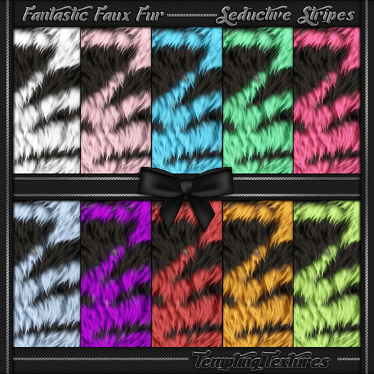 Second Life Marketplace - .:Tempting Textures:. Faux Fur Seductive Stripes