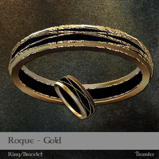 Second Life Marketplace - Rogue Gold Set - Male Bracelet, Ring ...