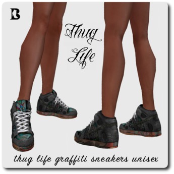 Second Life Marketplace - Blackburns Thug Life Graffiti Sneakers DEMO