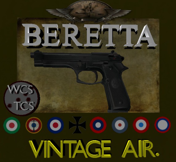 Second Life Marketplace - 2017 Vintage Air Beretta Hand gun TCS