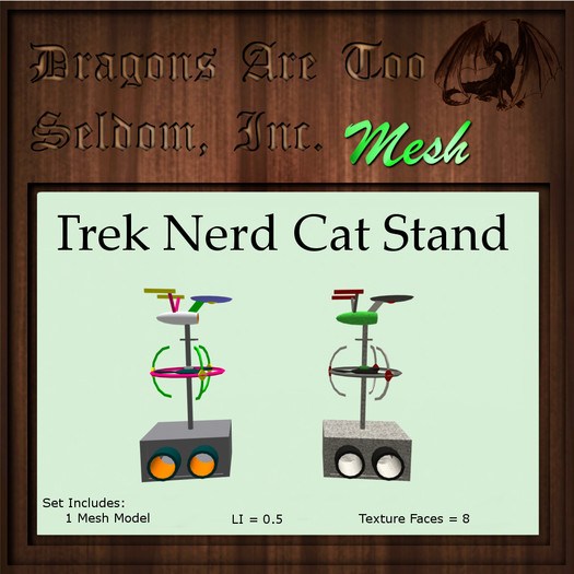 Second Life Marketplace - DATSI Mesh - Trek Nerd Cat Stand Set