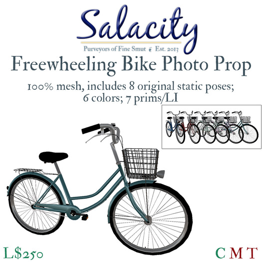 Second Life Marketplace - Salacity - Freewheeling Bike Photo Prop