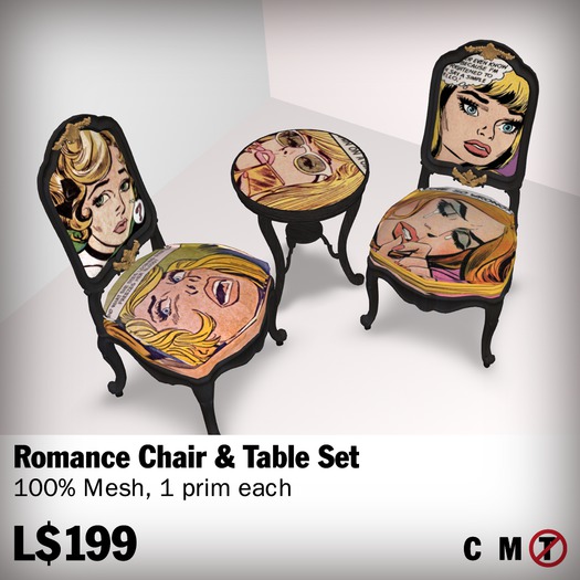 Second Life Marketplace - Maddie's Romance Chairs & Table Set