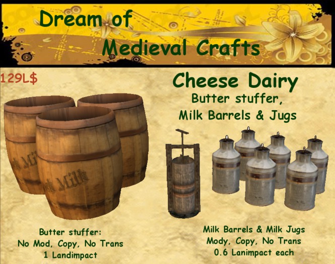 Second Life Marketplace - ((*DMC*)) Cheese Dairy Butter stuffer +B
