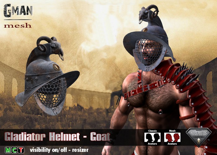 Second Life Marketplace - [GMan] H - Gladiator Helmet - Goat