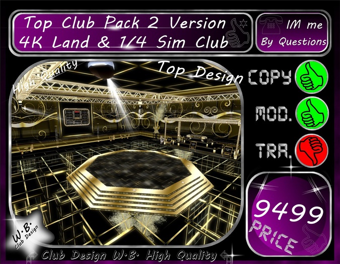 Second Life Marketplace - ** New Top Gold Club & Big Mall ** Fully ...