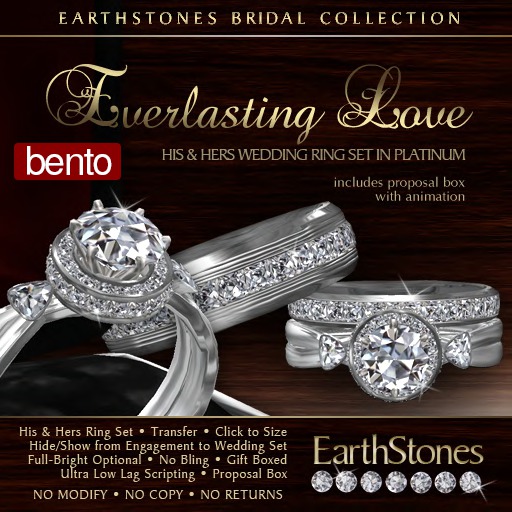 Second Life Marketplace - EarthStones Wedding Rings - Everlasting Love ...