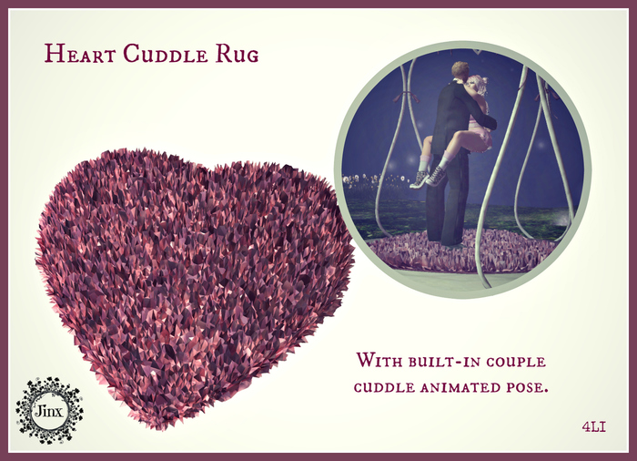 Second Life Marketplace - Jinx : Heart Cuddle Rug - Pale