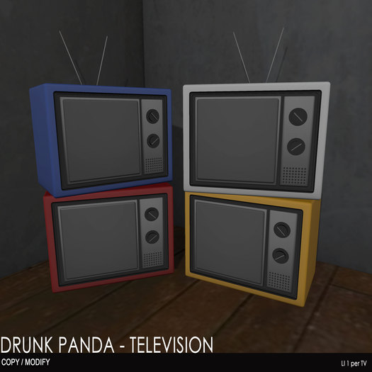 Second Life Marketplace - Drunk Panda - Television - MESH Fatpack