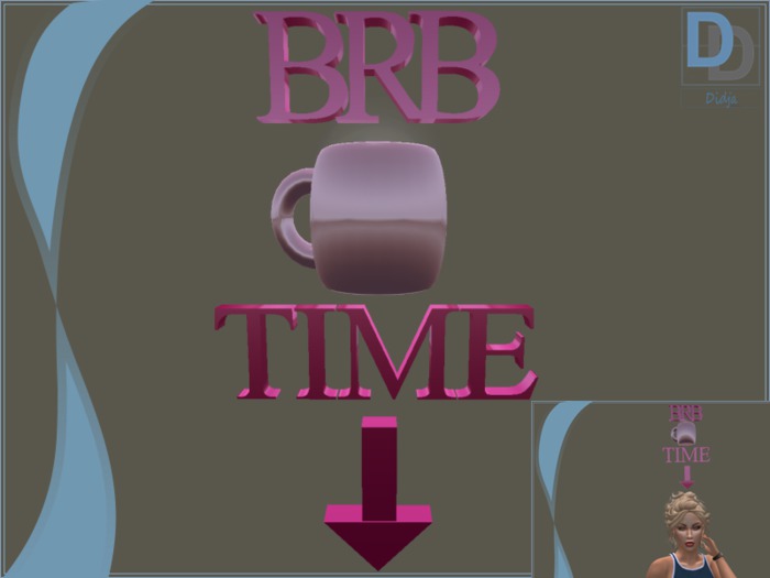 Second Life Marketplace - Didja Designs - Over head 3D *BRB-Coffee Time ...