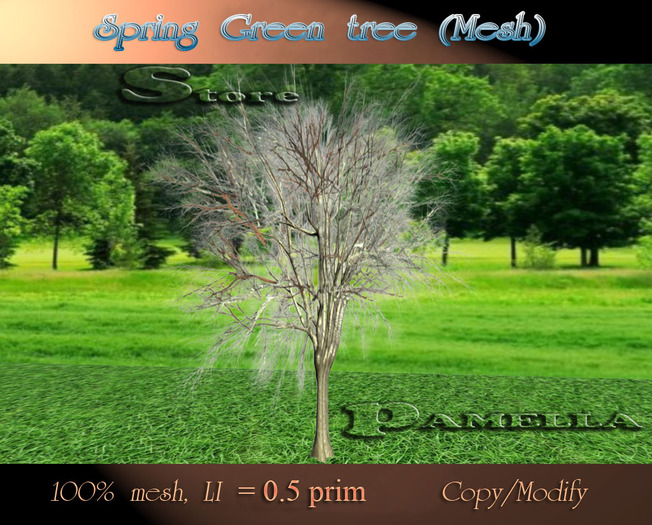 Second Life Marketplace - Spring Green tree (Mesh) v.2