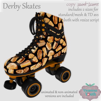 Second Life Marketplace - {V*Y} Derby Skates - Toasted Cheese (resize)