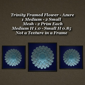Second Life Marketplace - Trinity Framed Flower Azure Med & Sm