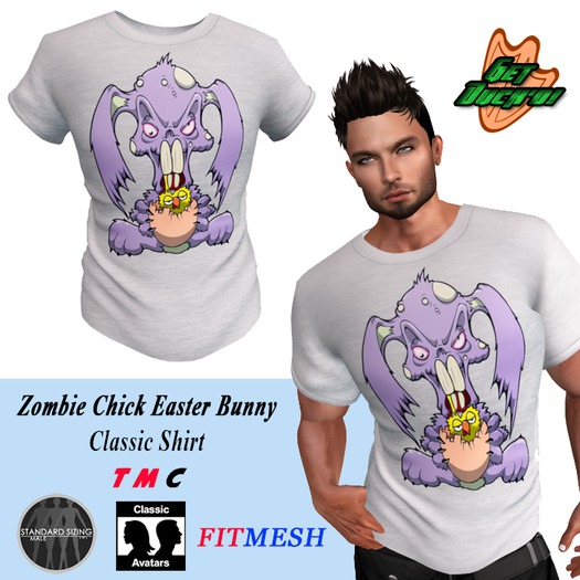 Second Life Marketplace - GD - Zombie Chick Easter Bunny Shirt