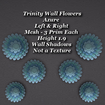 Second Life Marketplace - Trinity Wall Flowers Azure L & R