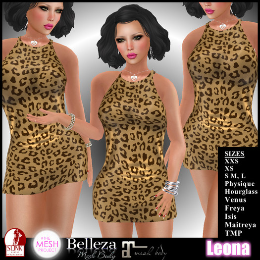 Second Life Marketplace - Leona Leopard Dress (Slink, Maitreya ...