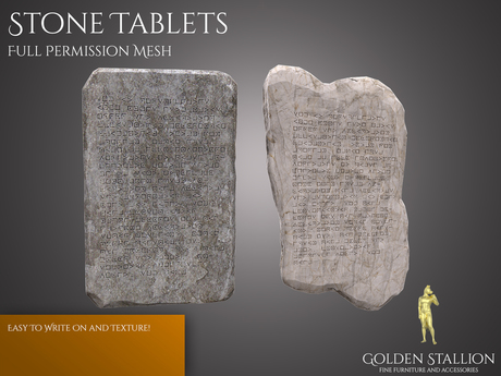 Second Life Marketplace - FULL PERM MESH STONE TABLET - (GS) Stone Tablets
