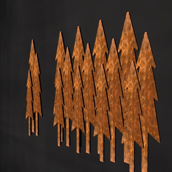 Second Life Marketplace - Maganda! Copper Cutouts Wall/Desk Art - Trees ...