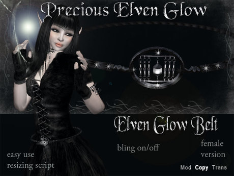 Second Life Marketplace - *HOE* Precious Elven Glow Belt Black