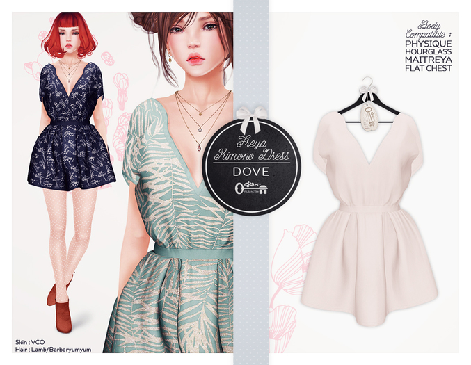 Second Life Marketplace - The Secret Store - Freya Kimono Dress - Maitreya Lara, V-Tech ...