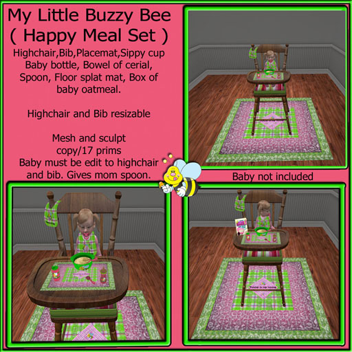 Second Life Marketplace - My little buzzy Bee ( Happy meal set )