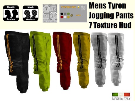Second Life Marketplace - Mens Tyron Jogging Pants 7 Texture Hud