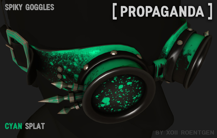 Second Life Marketplace - [ PROPAGANDA ] Spiky Goggles CyanSplat