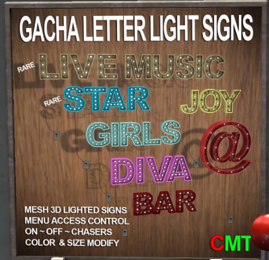 Second Life Marketplace - Letter Light Signs - BAR V1 - Flashing ...