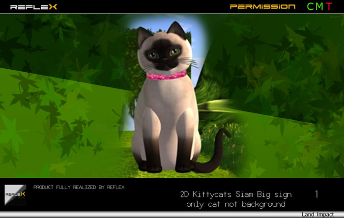 Second Life Marketplace - [REFLEX] 2D Kittycats Siam Big sign
