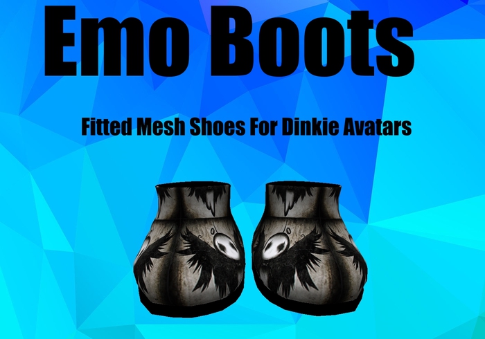 Second Life Marketplace - Dinkie Emo Boots--- Black Sole