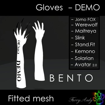 Second Life Marketplace - Gloves - Bento hand - DEMO