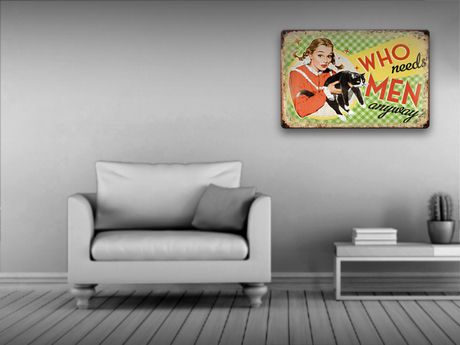 Second Life Marketplace - WHO NEEDS MEN ANYWAY? Retro Style Poster ...