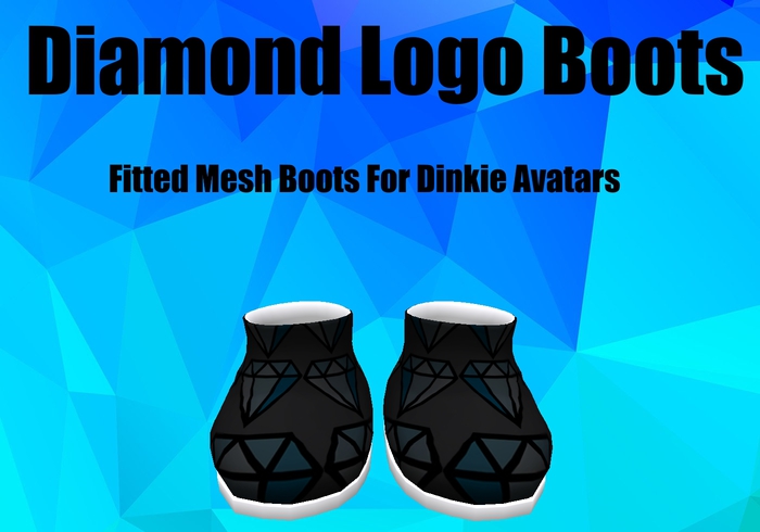 Second Life Marketplace - Diamonds Black & Blue Dinkie Boots--- White Soles